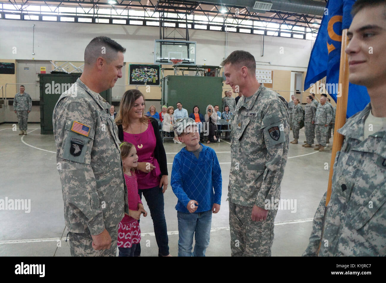 National guard with family Stock Photo - Alamy