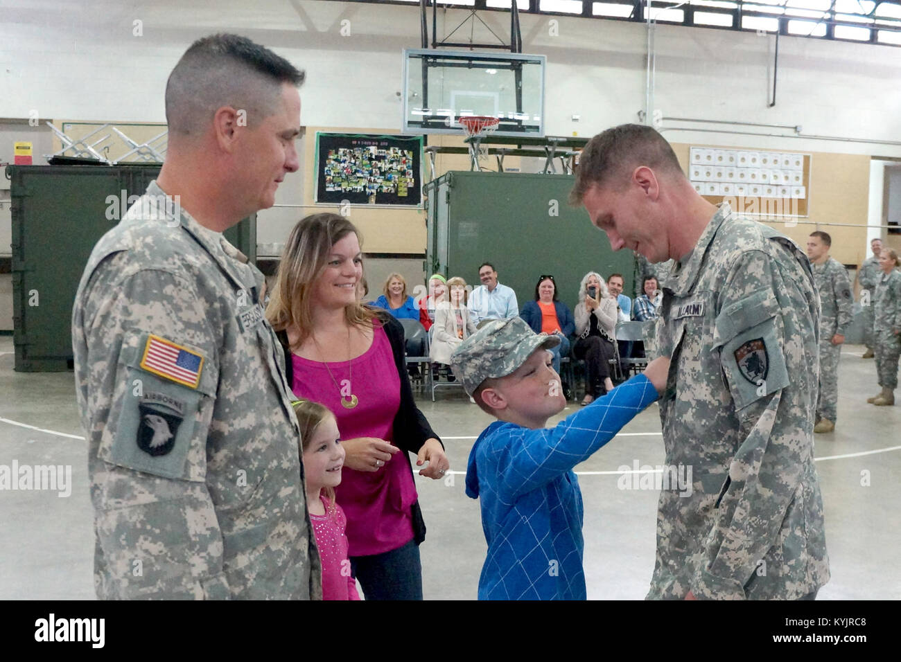 National guard with family Stock Photo - Alamy