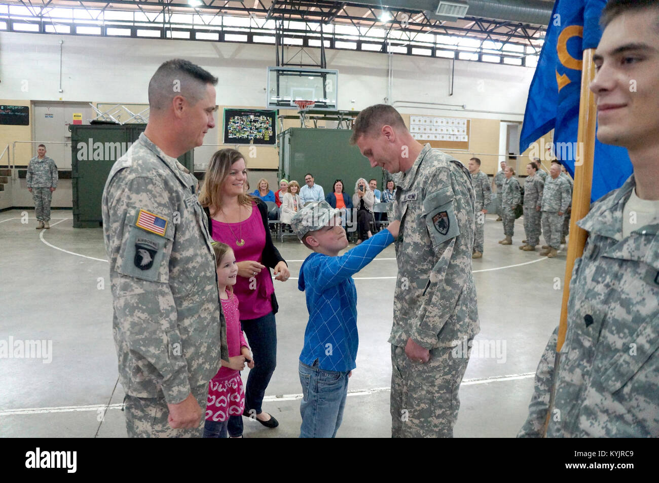 National guard with family Stock Photo - Alamy