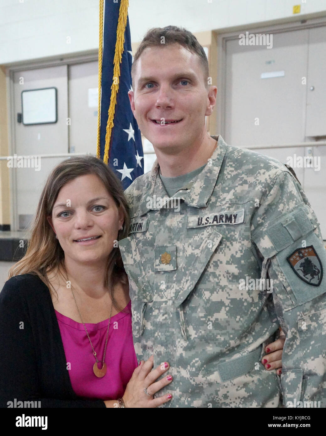 National guard with family Stock Photo - Alamy