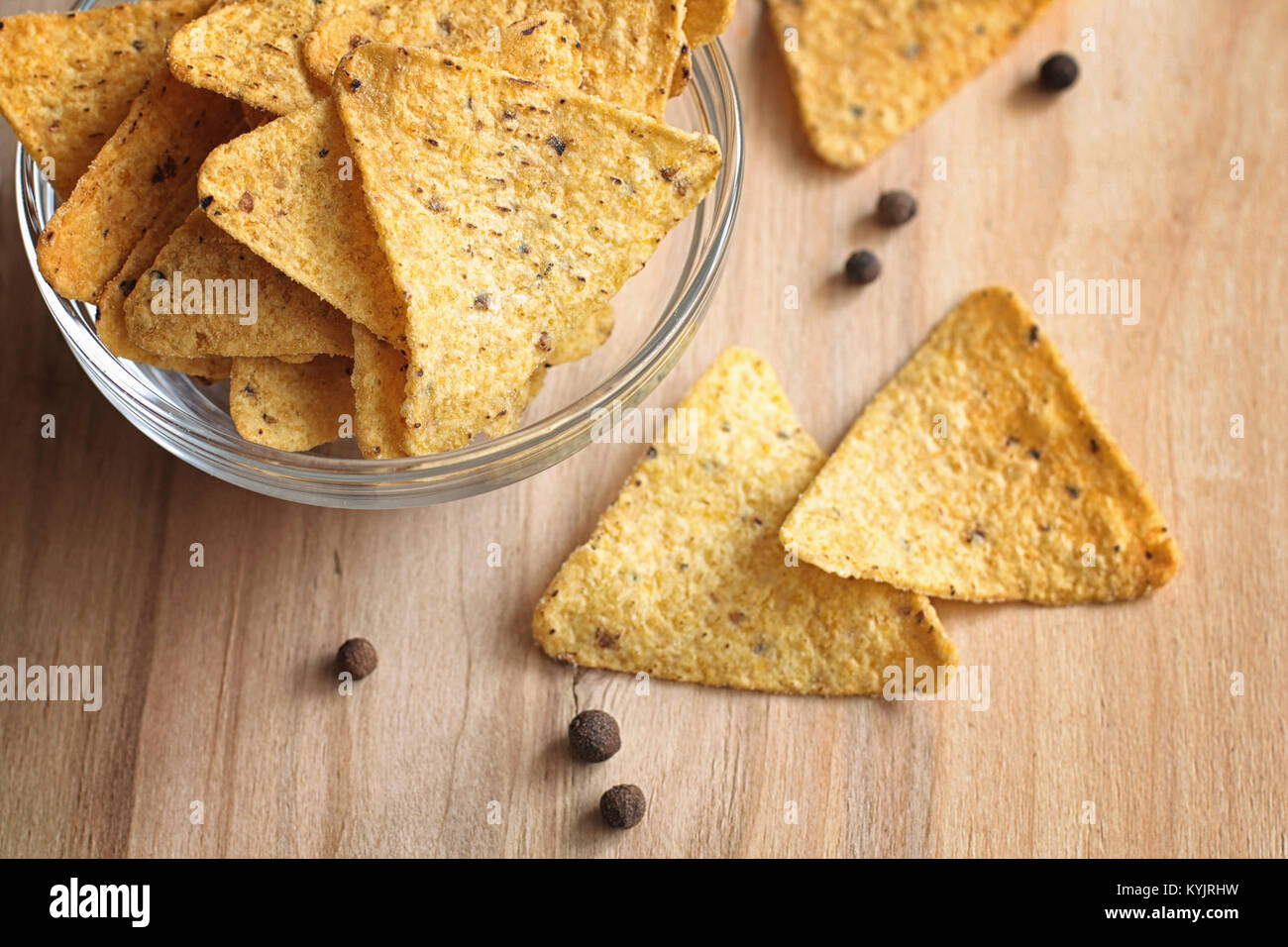 Corn chips in the jar. Traditional snack for beer Mexican nachos Stock ...