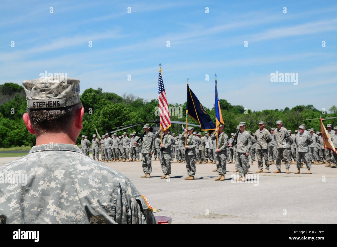 Kentucky Army National Guard Lt. Col. Michael W. Stephens speaks to the ...