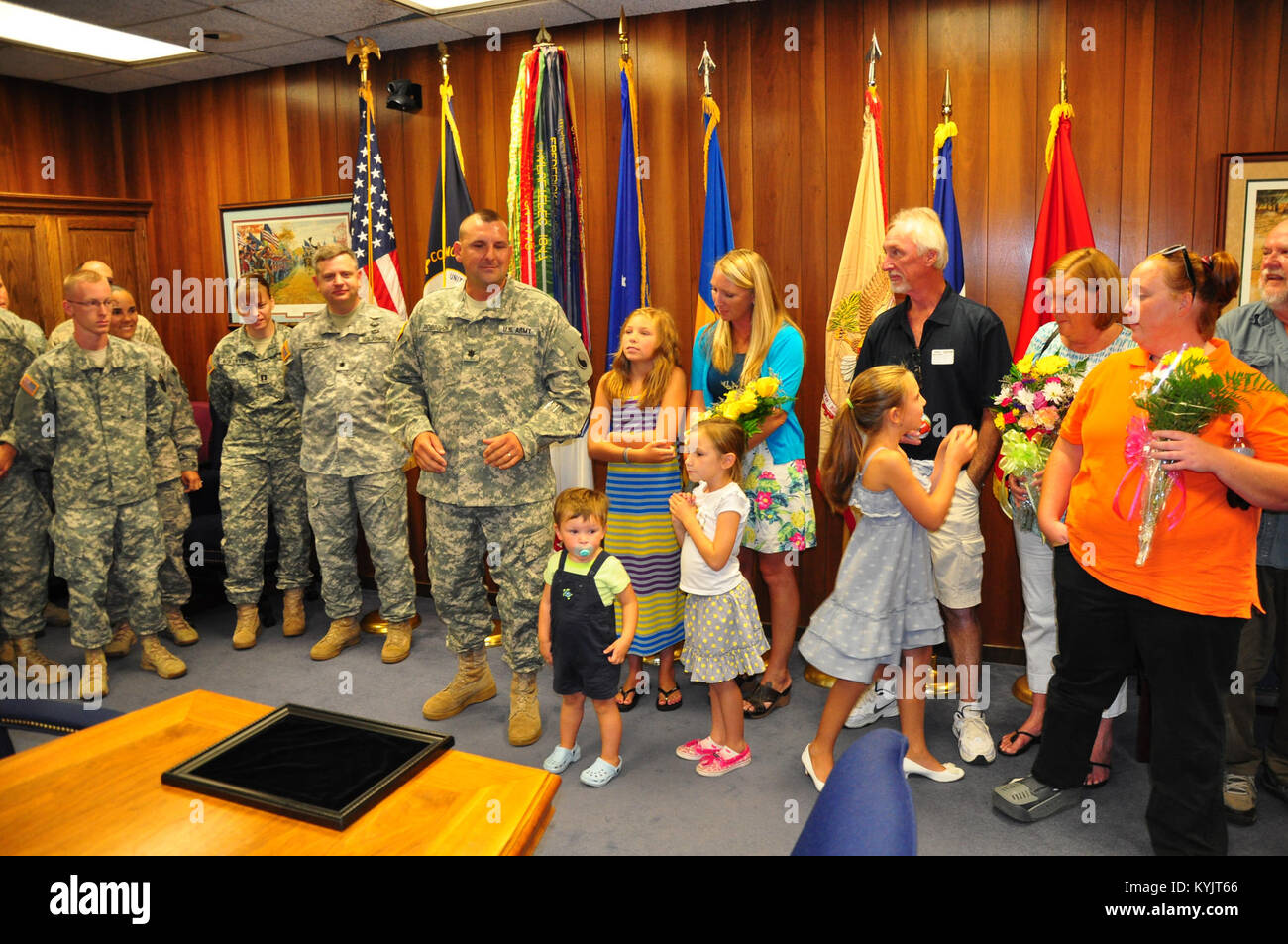 US military personnel with families Stock Photo - Alamy