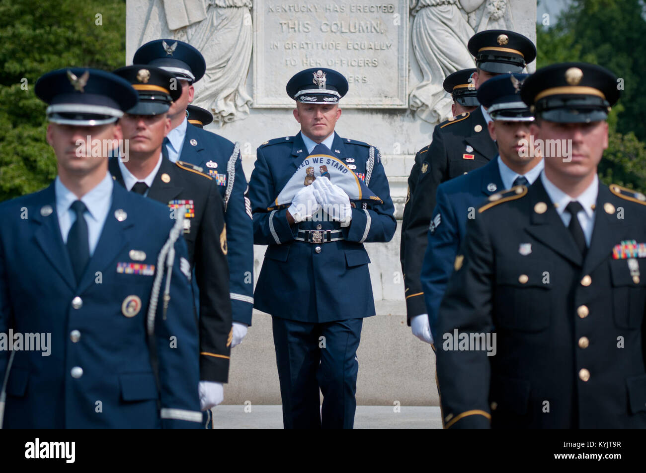 Maj. Josh Elwell, officer-in-charge of the 123rd Airlift Wing Honor ...
