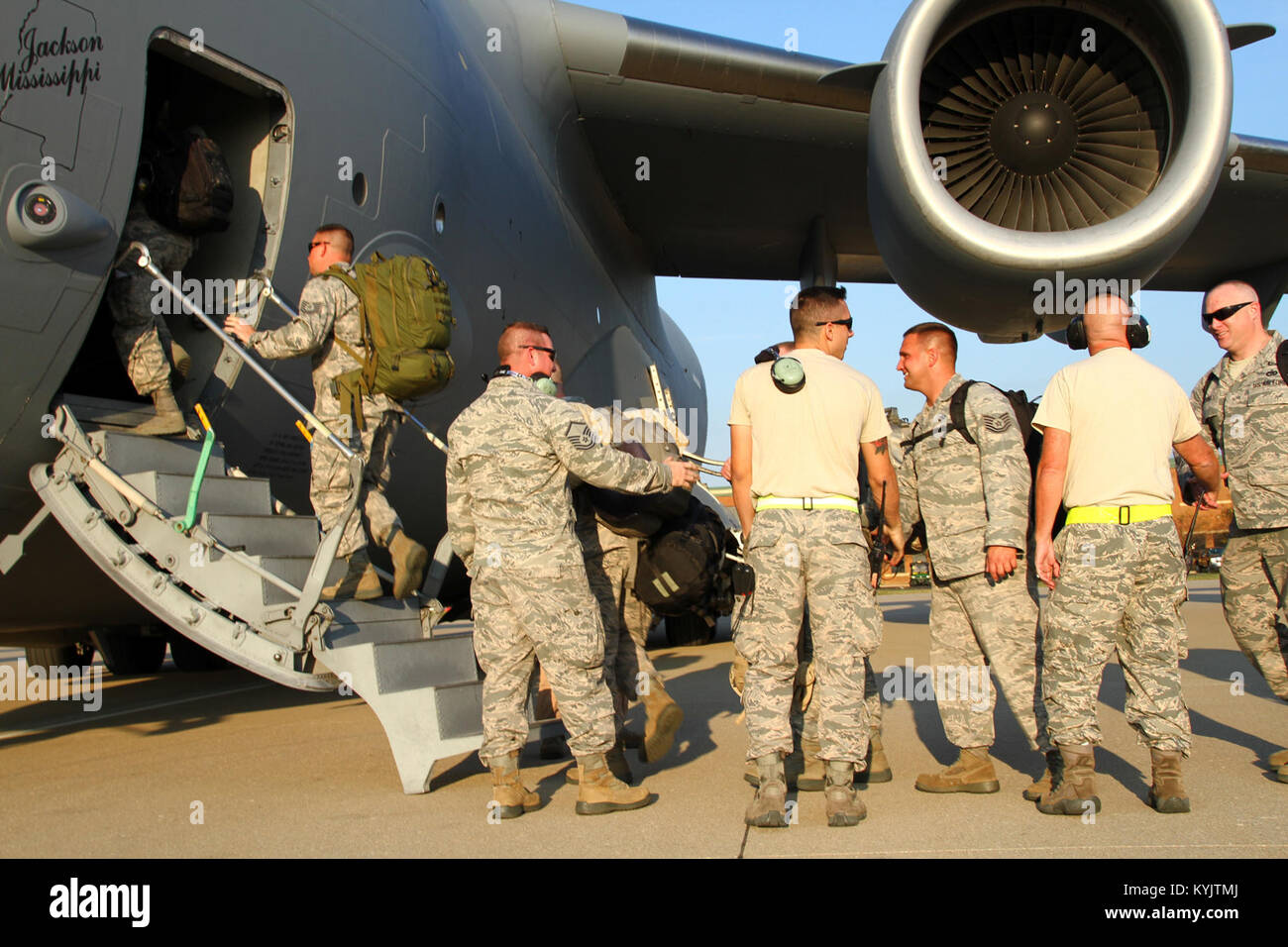 Airmen with the 123rd Contingency Response Group prepare for their ...
