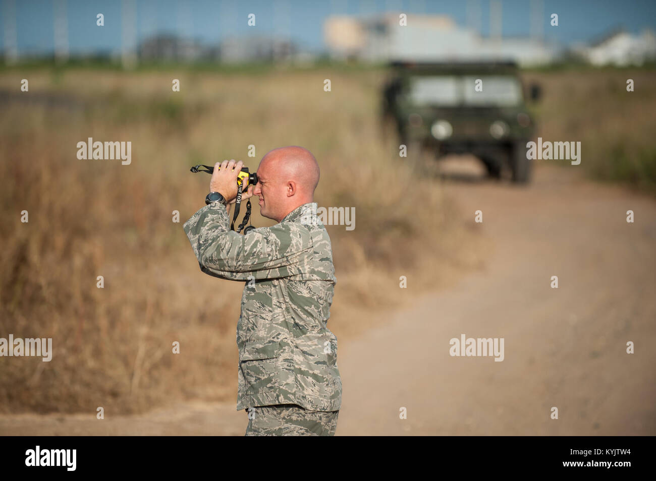 U.S. Air Force Capt. Jeffrey Higgs, an airfield operations officer for ...