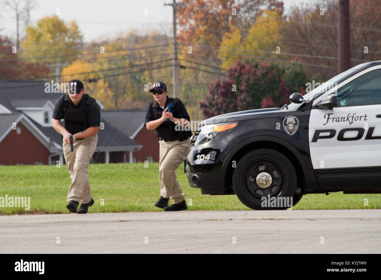 Members of the Boone National Guard Center Security Force train with ...