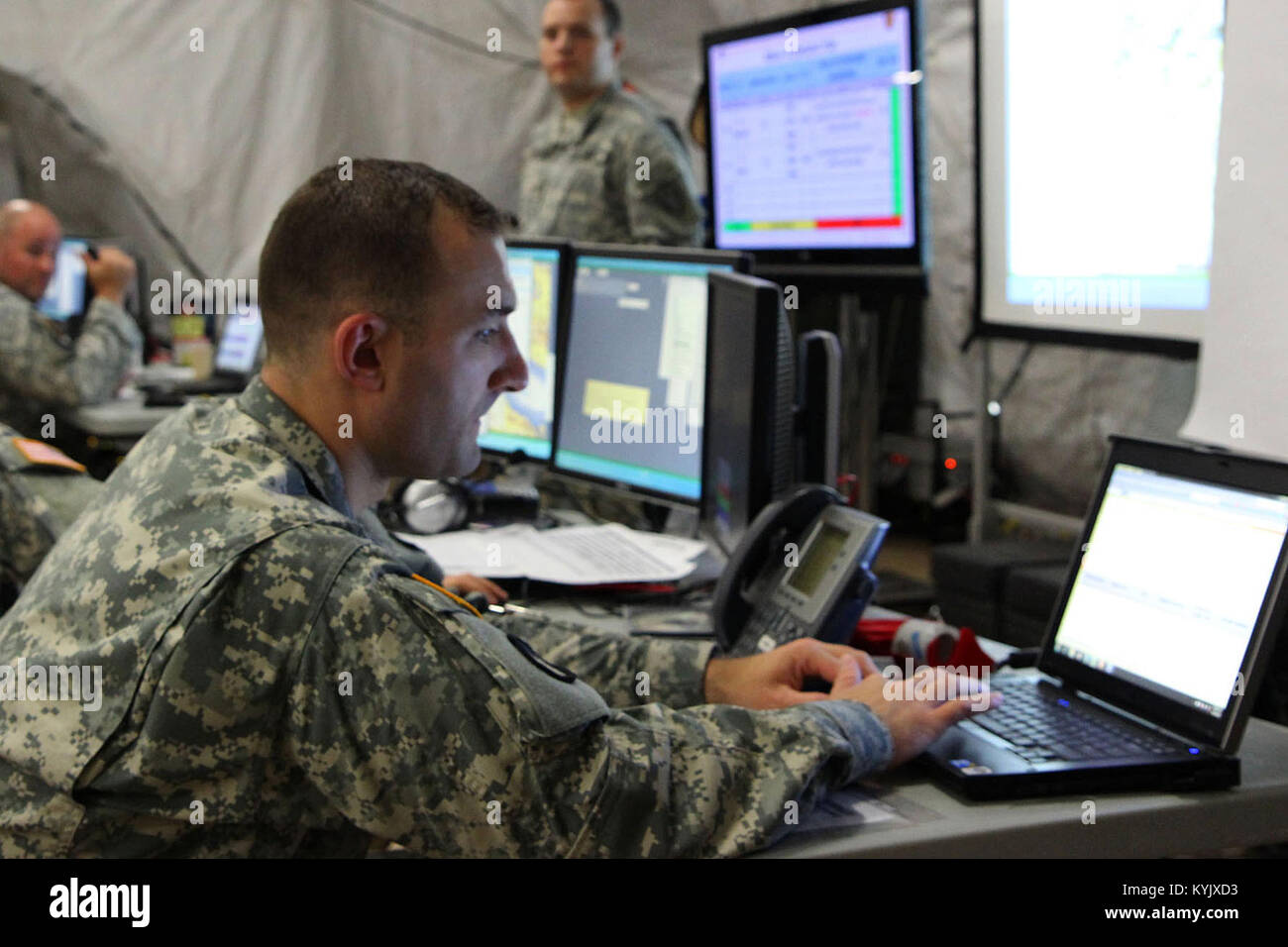 First Lt. Samuel Boulet, a battle captain in the 149th Maneuver ...