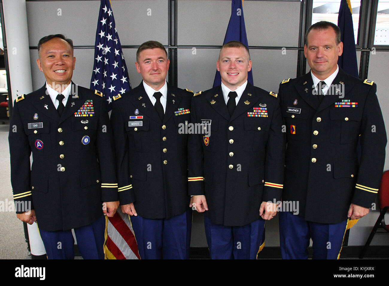 Chaplain (Col.) Yong Cho, Kentucky state chaplain (left) swears in Capt ...