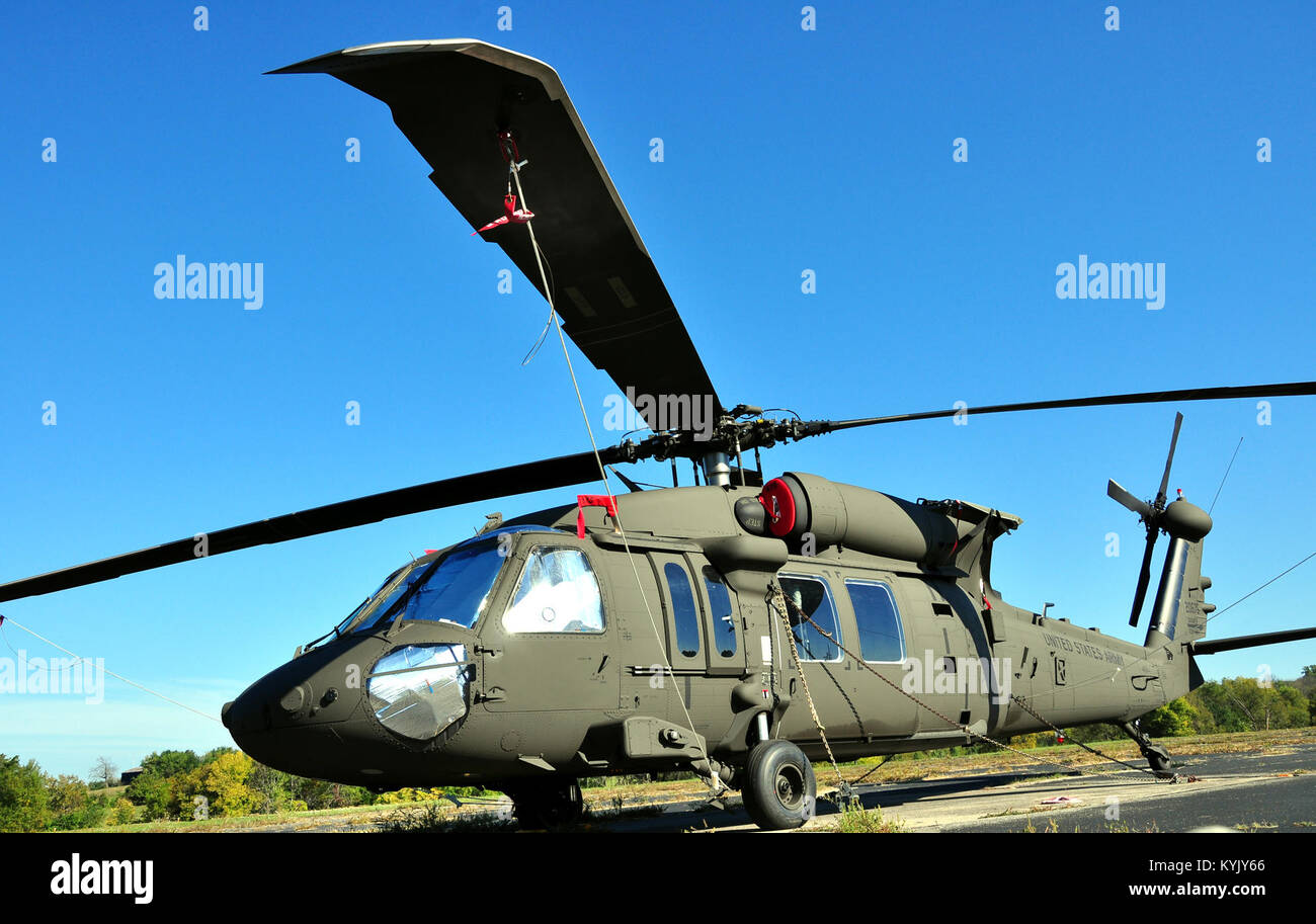 The new UH-60M Black Hawk helicopter sits prior to prep for a training ...