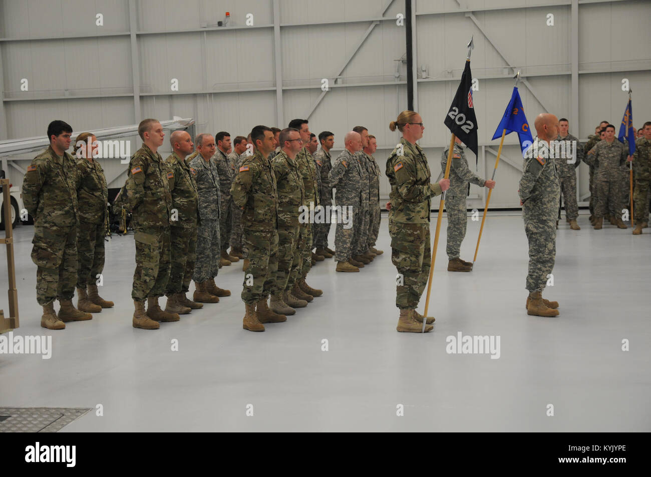 Soldiers of the 63rd Theater Aviation Brigade stand in formation during ...