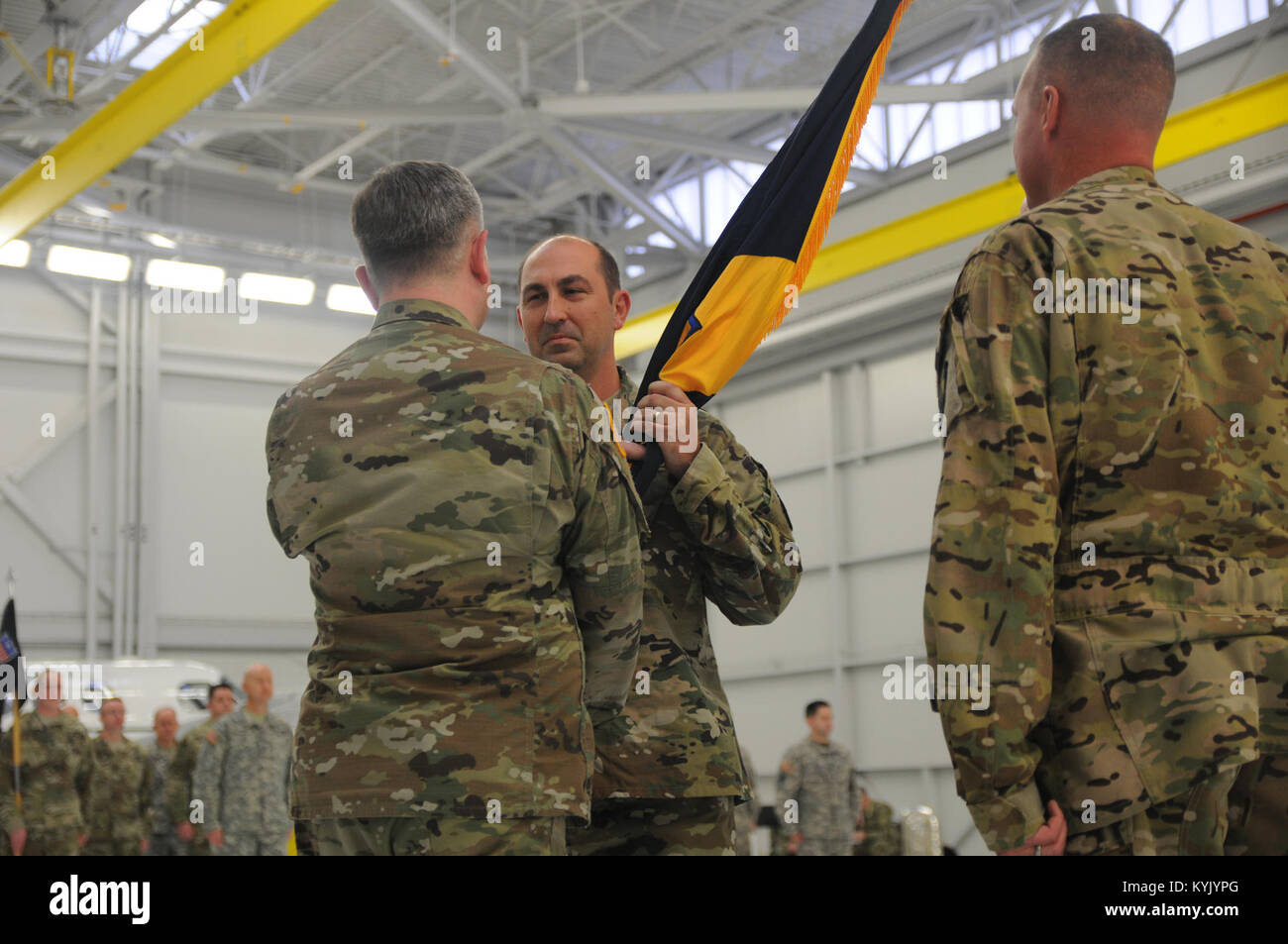 Maj. Michael Armstrong receives the battalion colors of the 751st ...