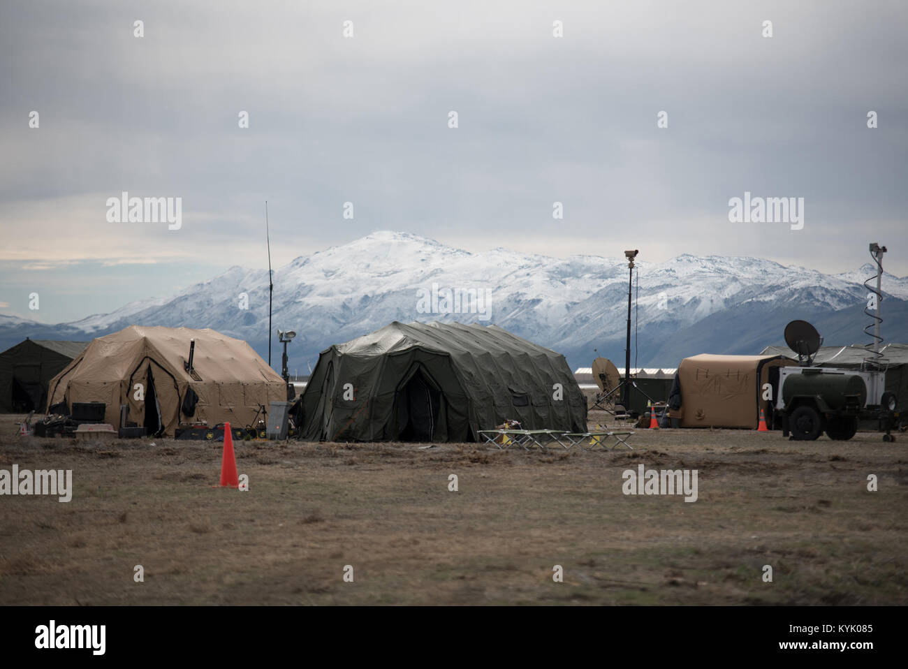 Operations tents set up by the Kentucky Air National Guard’s 123rd ...