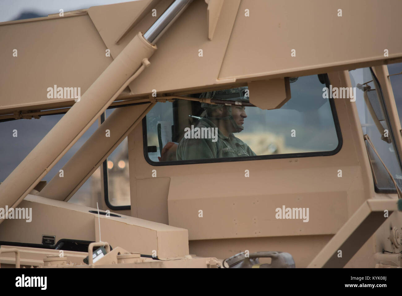 U.S. Army Pfc. Matthew Avery, an all-terrain forklift operator for the ...