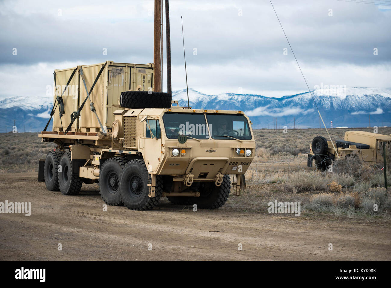 Soldiers from the U.S. Army’s 688th Rapid Port Opening Element drive a ...