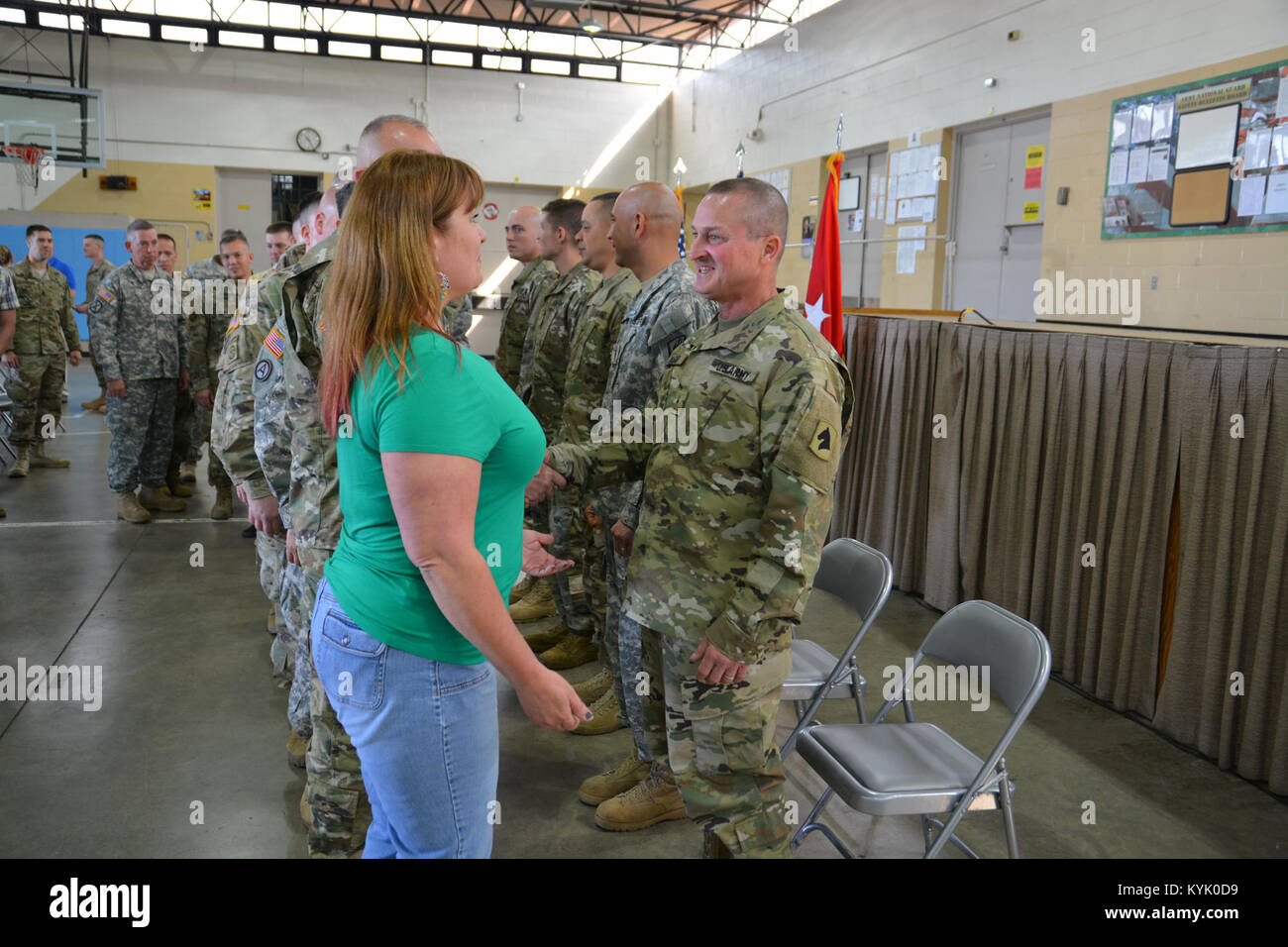 WO1 Joseph Nelson is congratulated by his wife after the commissioning ...