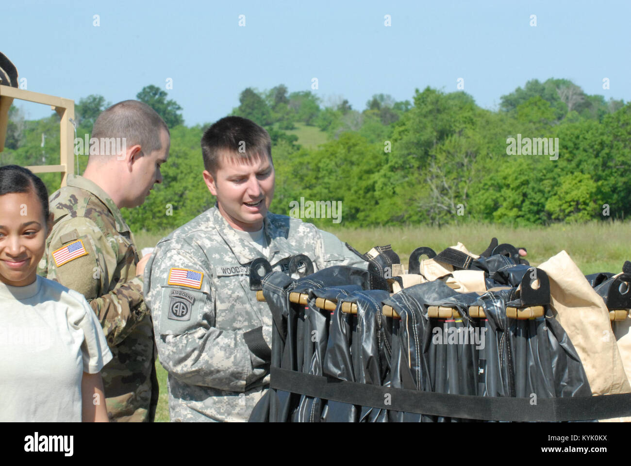 US military army National Guard training and assisting Stock Photo - Alamy