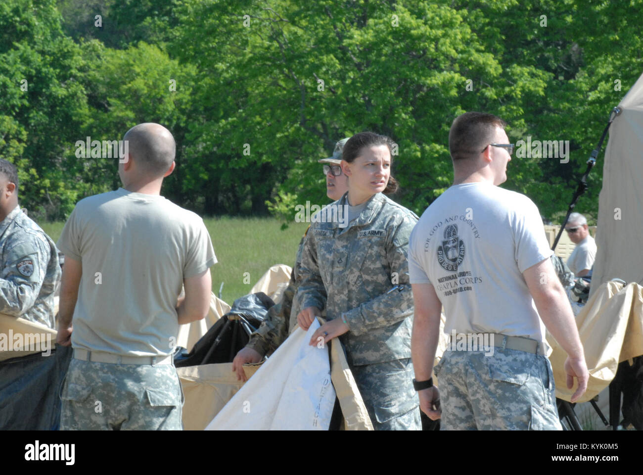 US military army National Guard training and assisting Stock Photo - Alamy