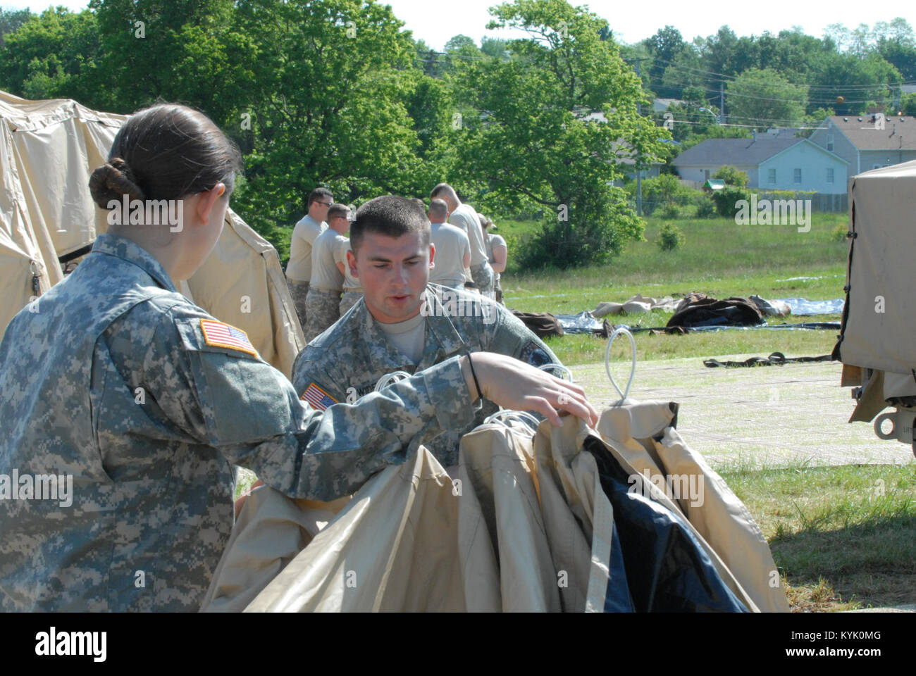 US military army National Guard training and assisting Stock Photo - Alamy