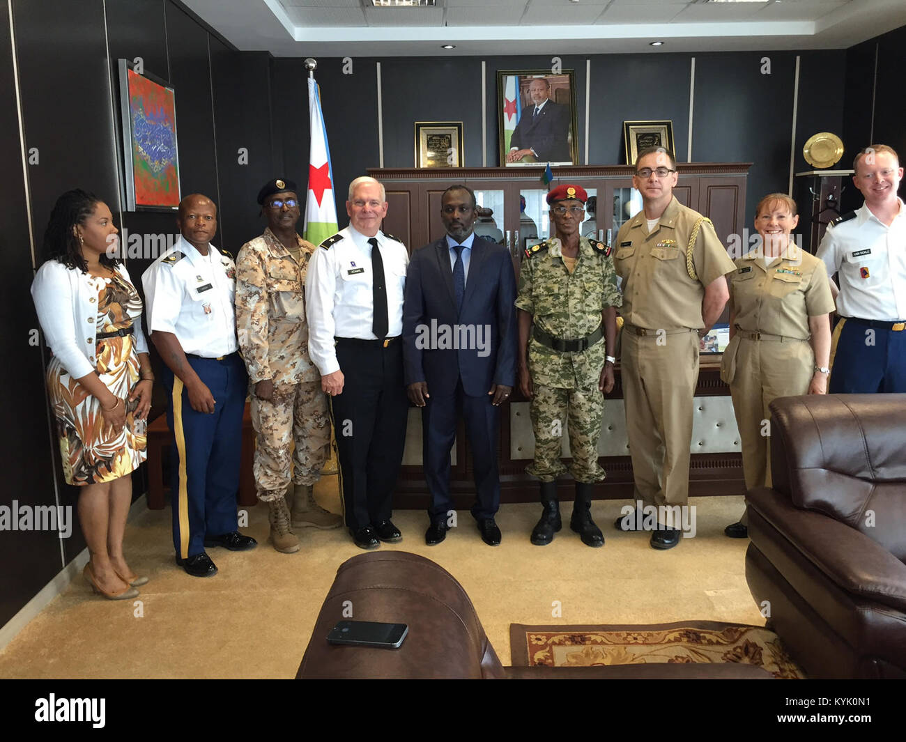 Brig. Gen. Ben Adams visits the Djiboutian National Assembly with their ...