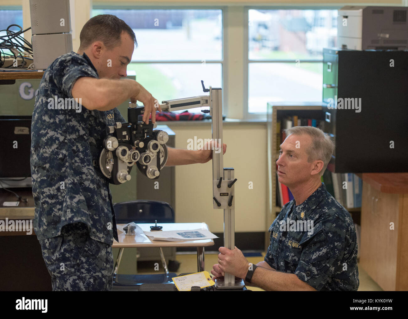 U.S. Navy Lt. Christopher Luft, an optometrist at Branch Health Clinic ...
