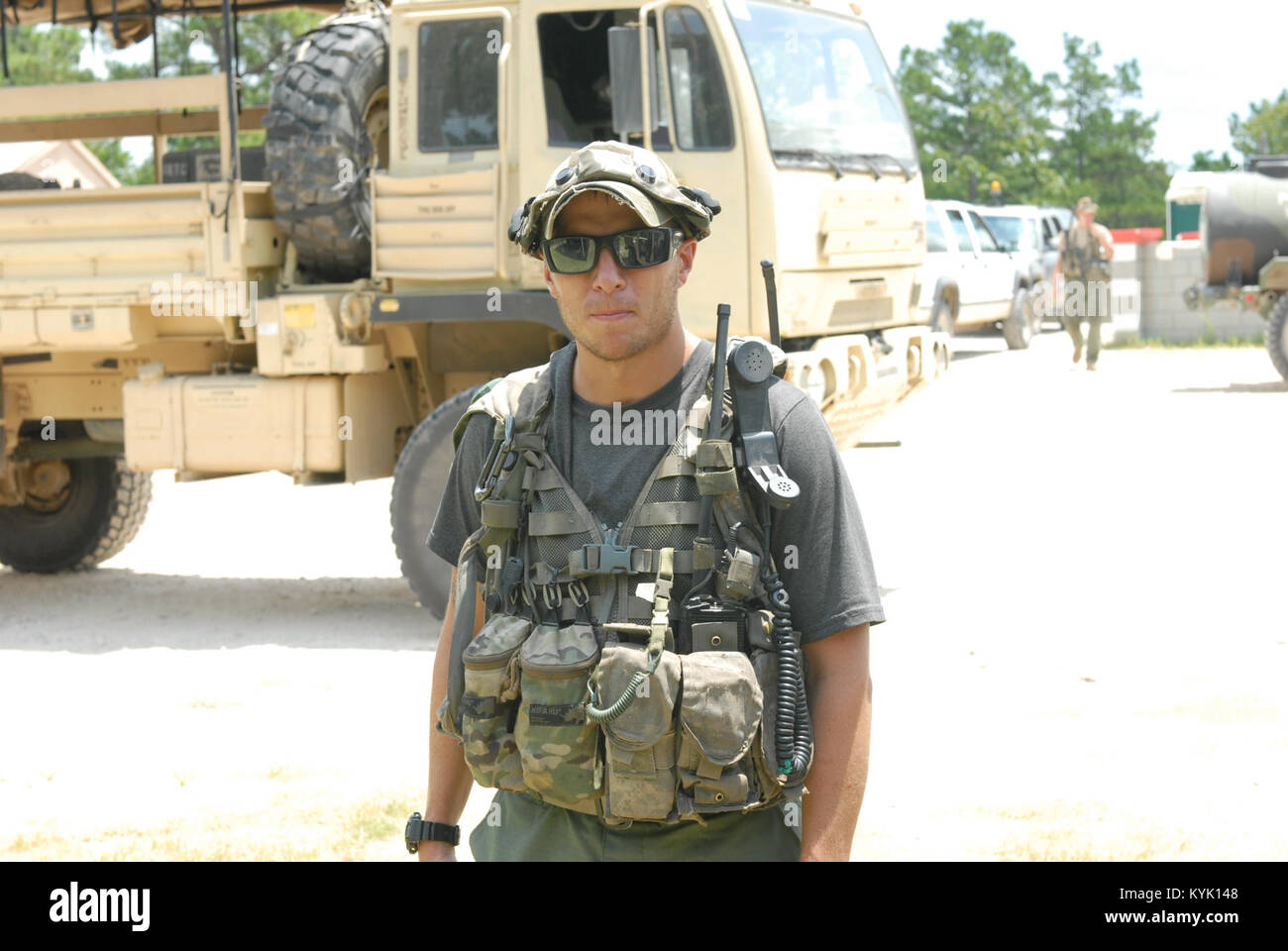 US Army National Guard training with armored vehicle Stock Photo - Alamy