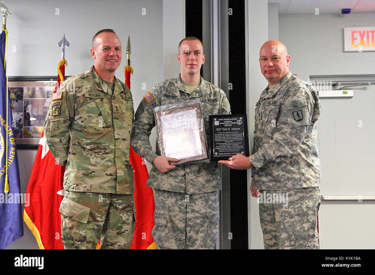 Sgt. Tyler Johnson receives the State Multifunctional Logistics Award ...