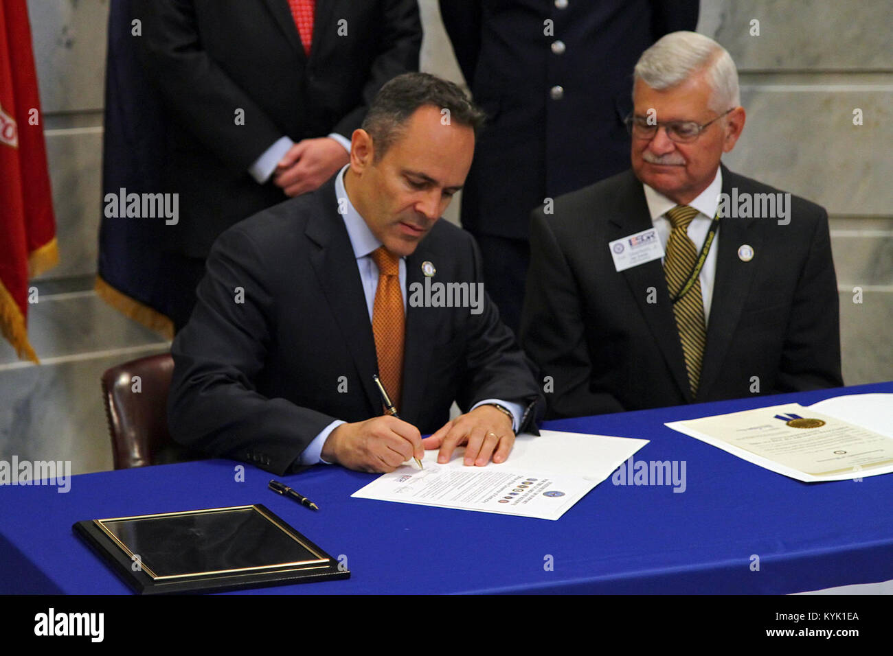 Governor Matt Bevin signs a statement of support of Kentucky's Employer ...