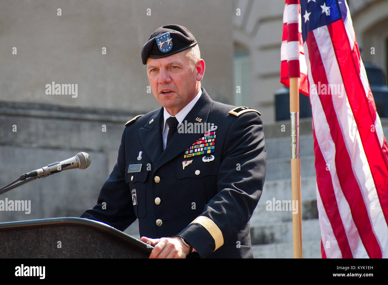 Maj. Gen. Stephen Hogan speaks during Kentucky's Officer Candidate ...