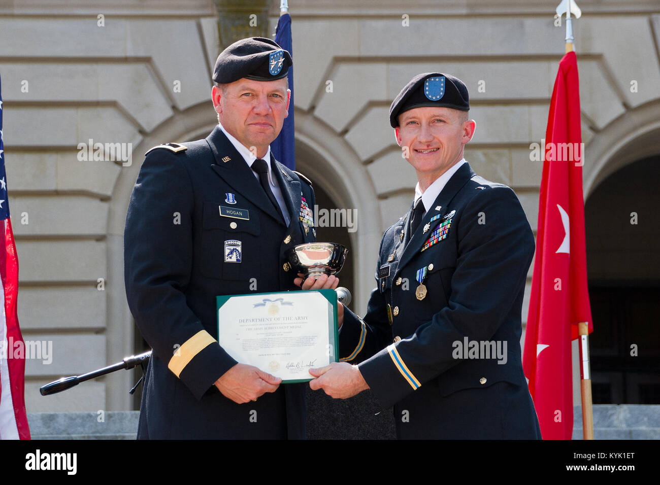 Maj. Gen. Stephen Hogan presents 2nd Lt. Cody Stagner with the Erickson ...