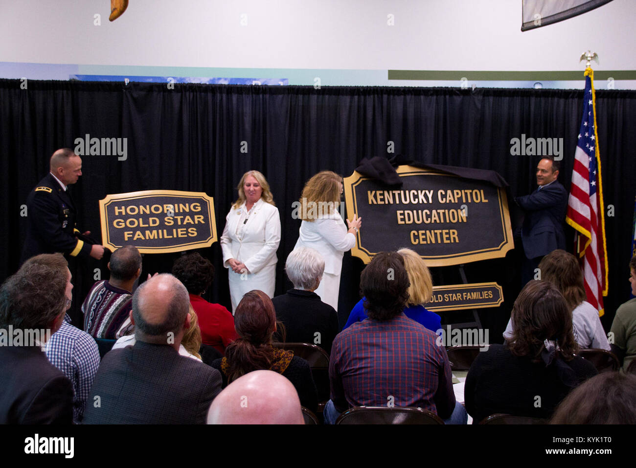 Gov Matt Bevin and Maj. Gen. Stephen Hogan are joined by two Gold Star ...