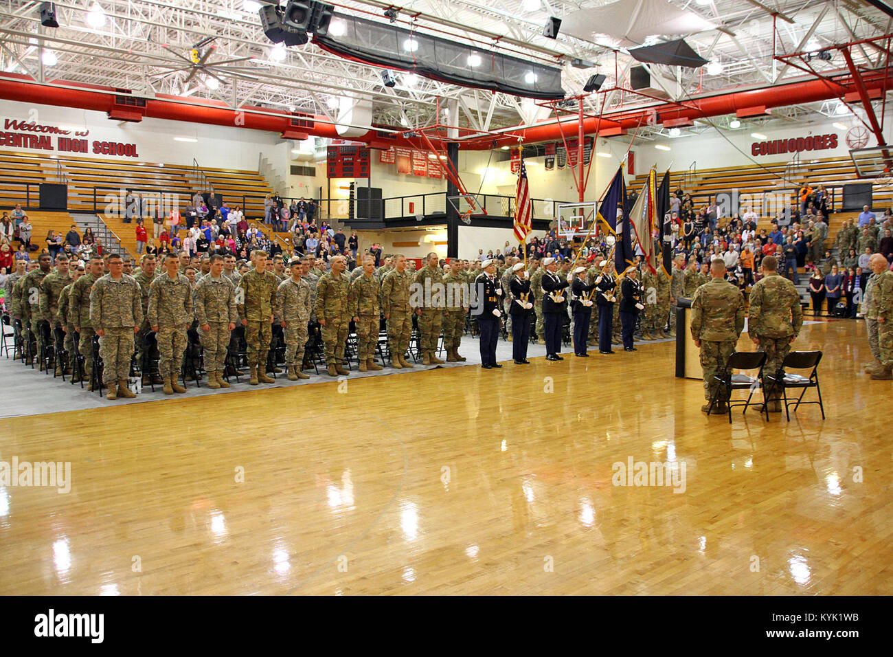 Soldiers of the 207th Horizontal Construction Company stand at ...