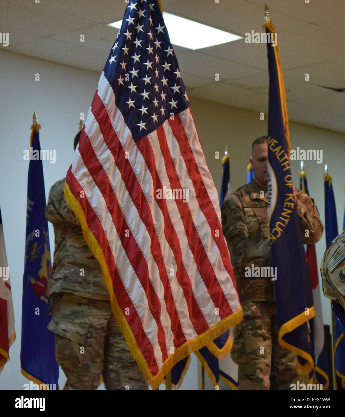 Lt. Col. Joseph Gardner (right), commander of the 149th MET, and Col ...