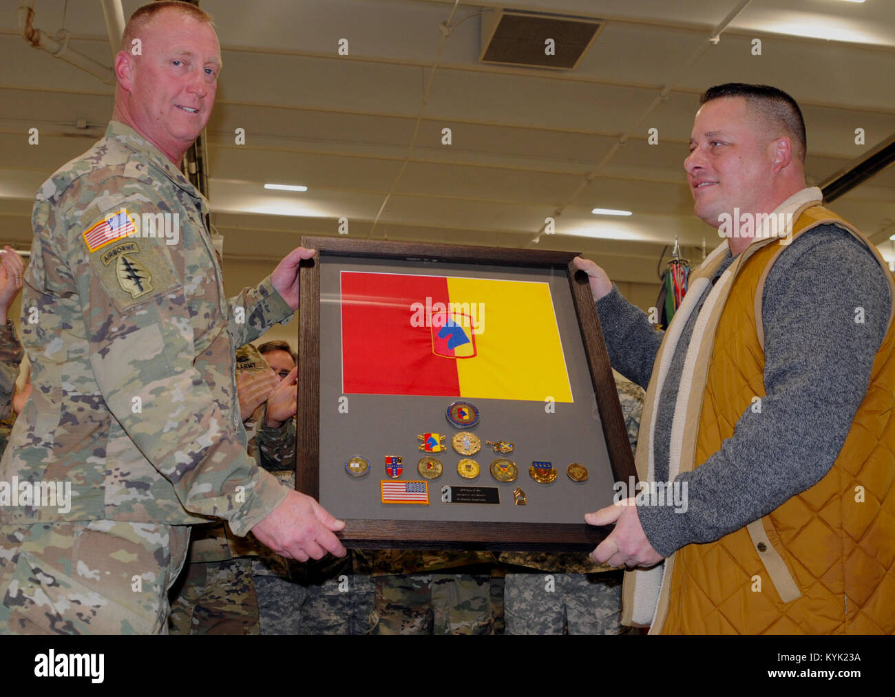 Col. Robert J. Larkin relinquishes command of the 138th Field Artillery ...