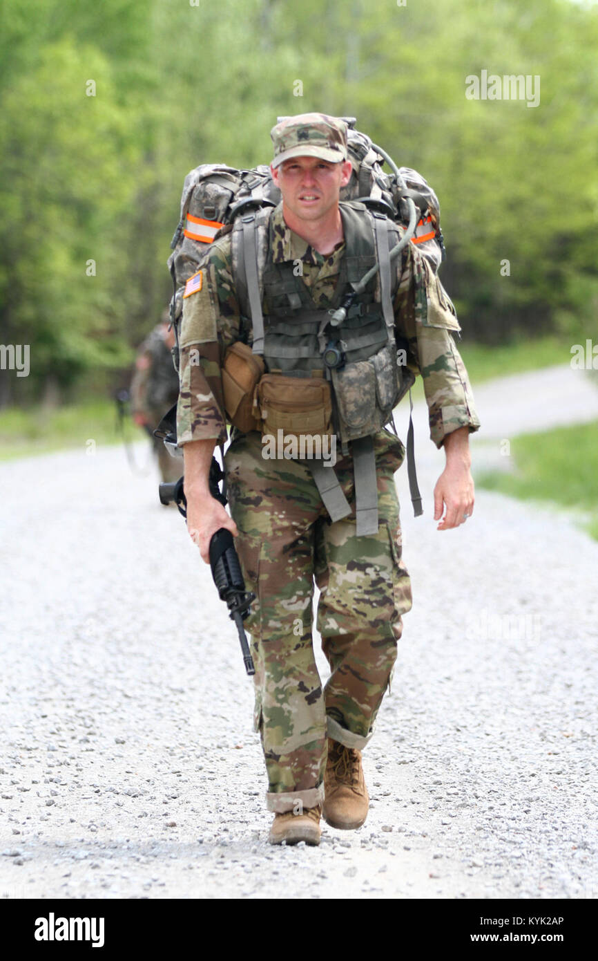 Sgt. Jacob Platts with the South Carolina National Guard walks during ...