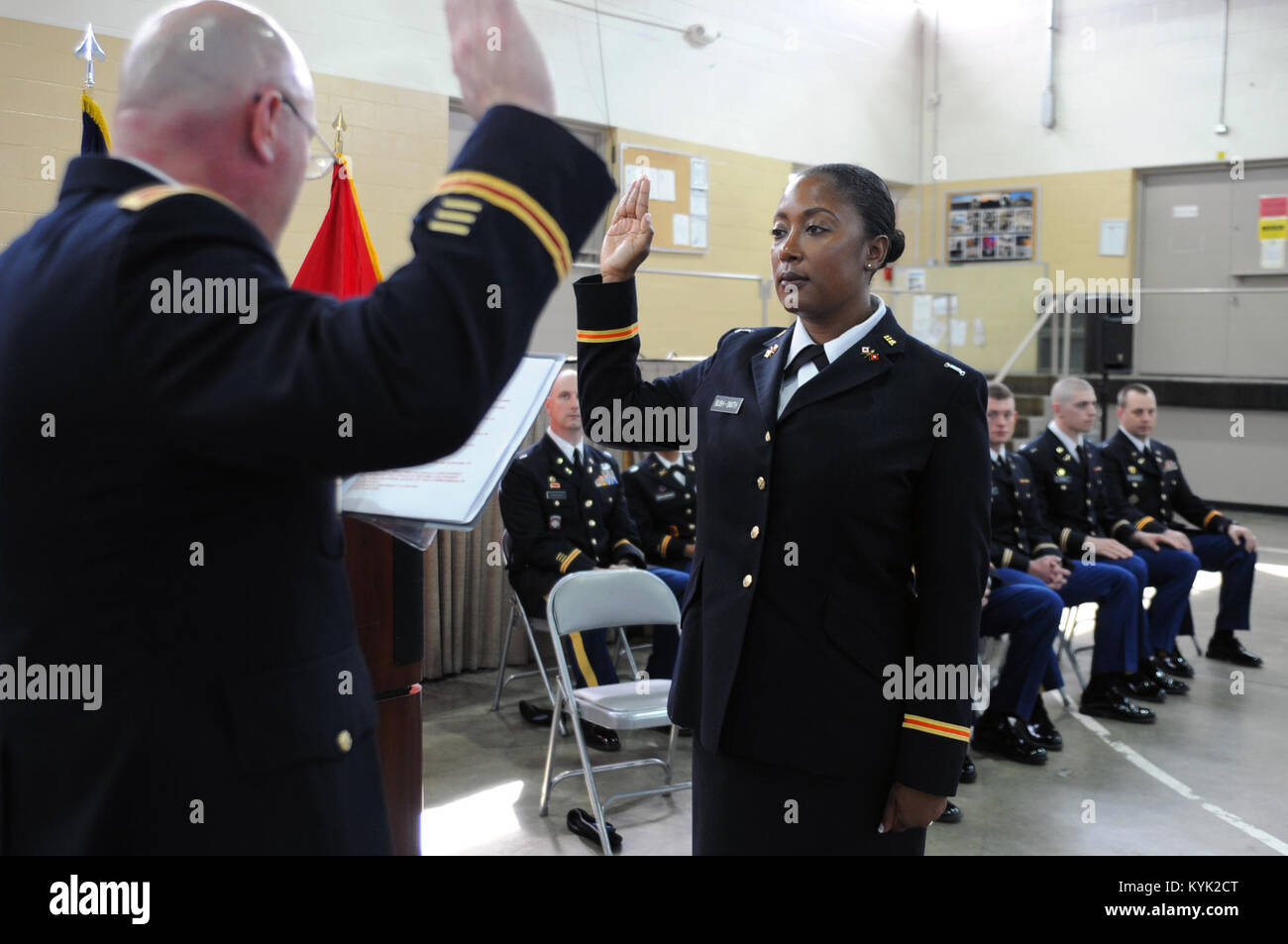 Newly commissioned 2nd Lt. Shannon Bush-Smith executes her Oath of ...