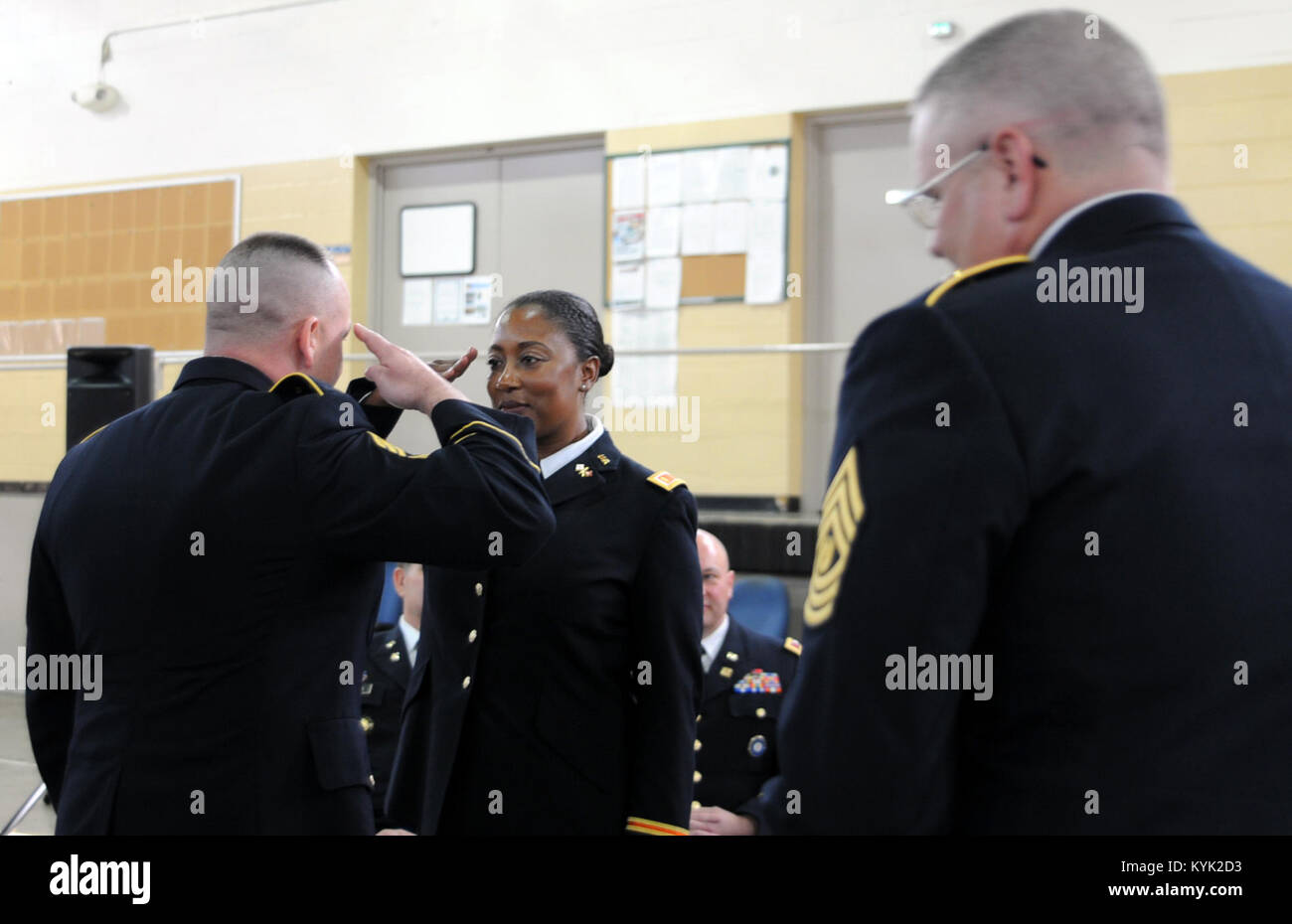 Newly commissioned 2nd Lt. Shannon Bush-Smith renders her first salute ...