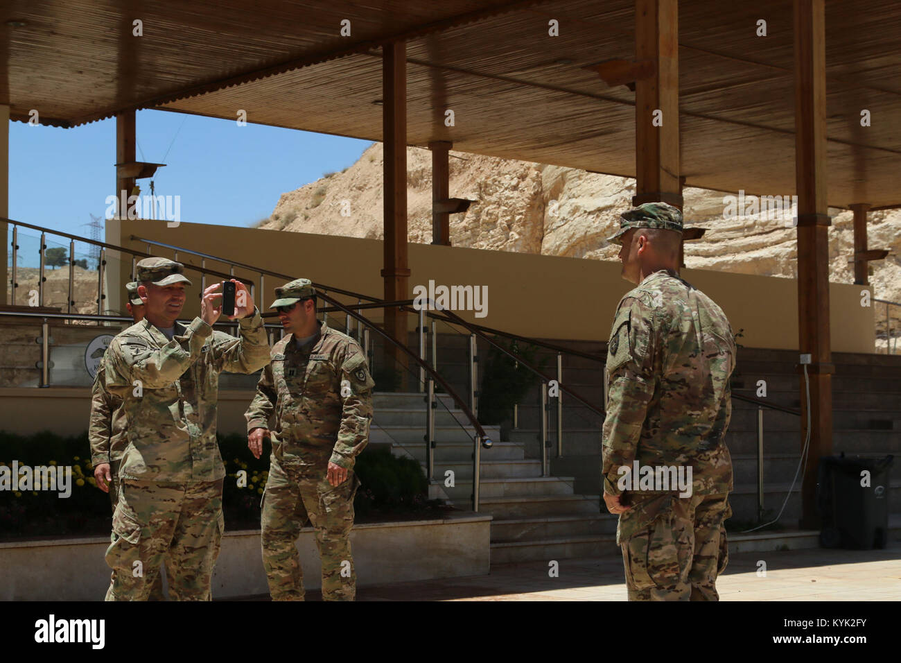 The 149th Military Engagement Team-Jordan, celebrates the promotion of ...