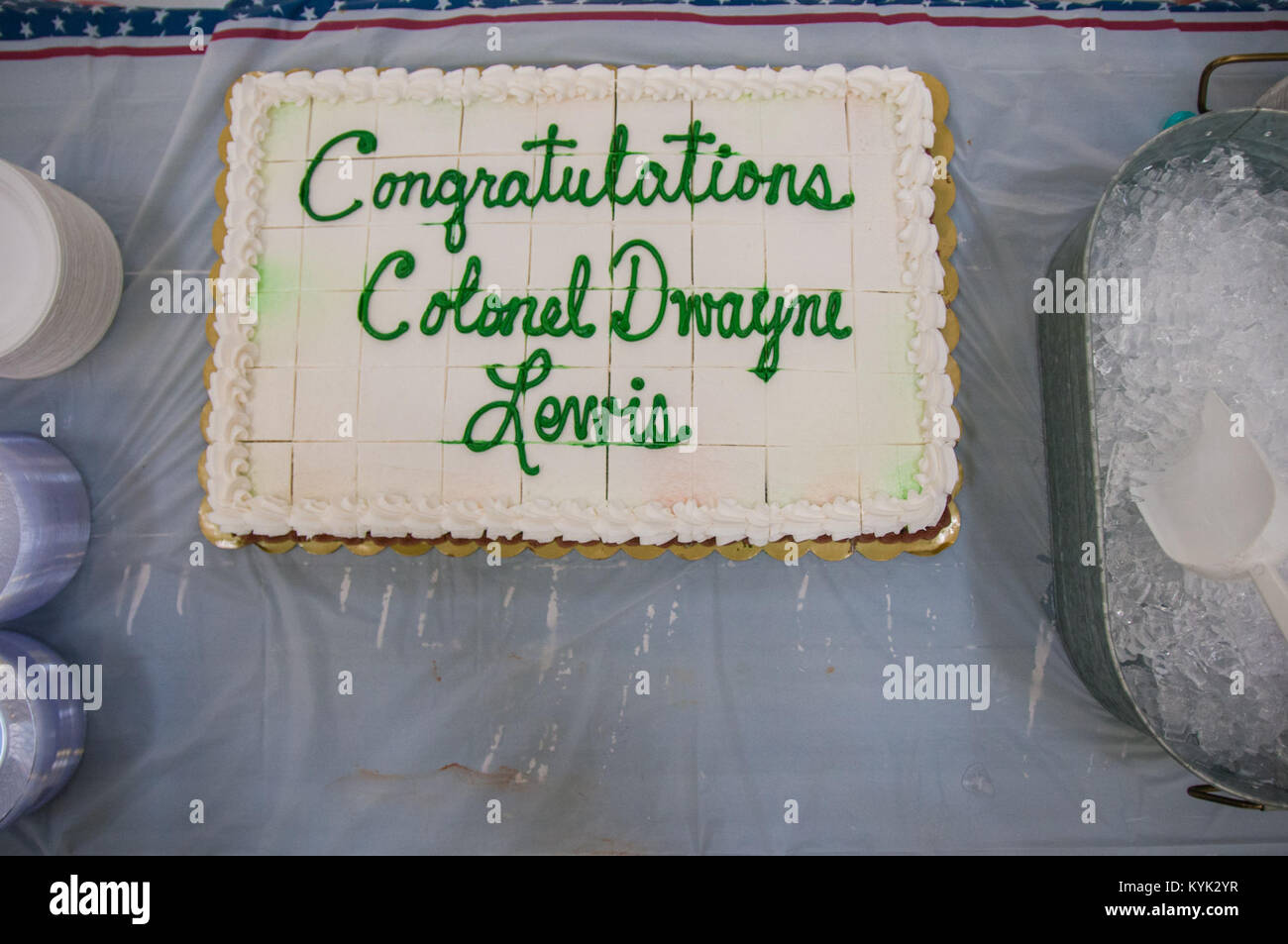 A celebratory cake was presented and consumed at Col. Gary D. Lewis ...
