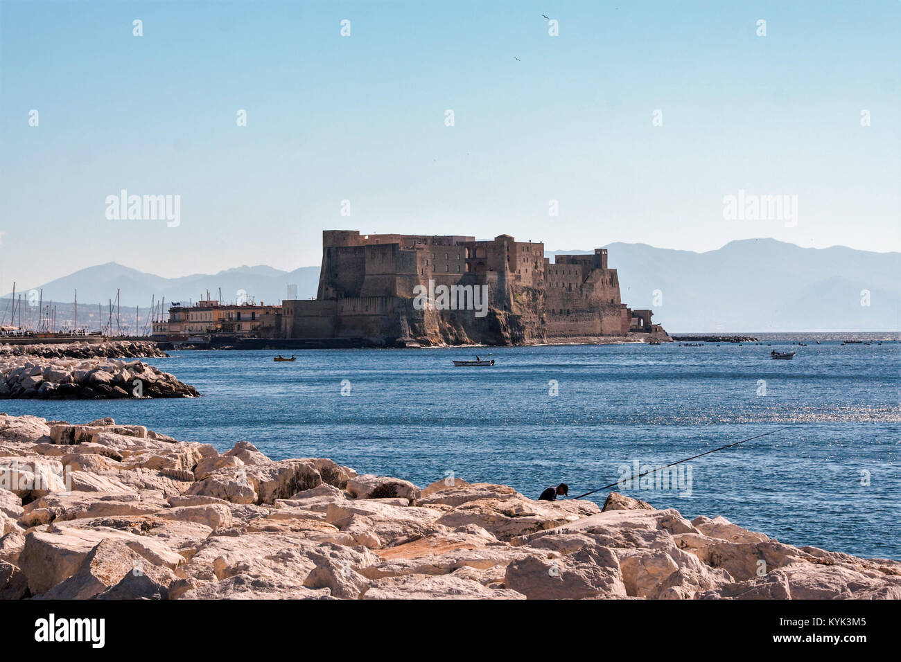 The medieval castle by the sea known as Castel dell'Ovo, Egg castle ...