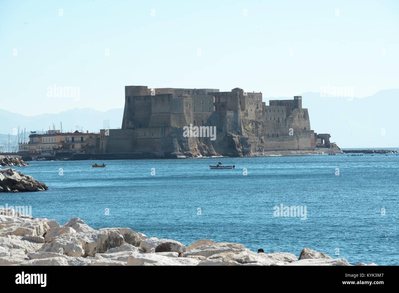 The medieval castle by the sea known as Castel dell'Ovo, Egg castle ...