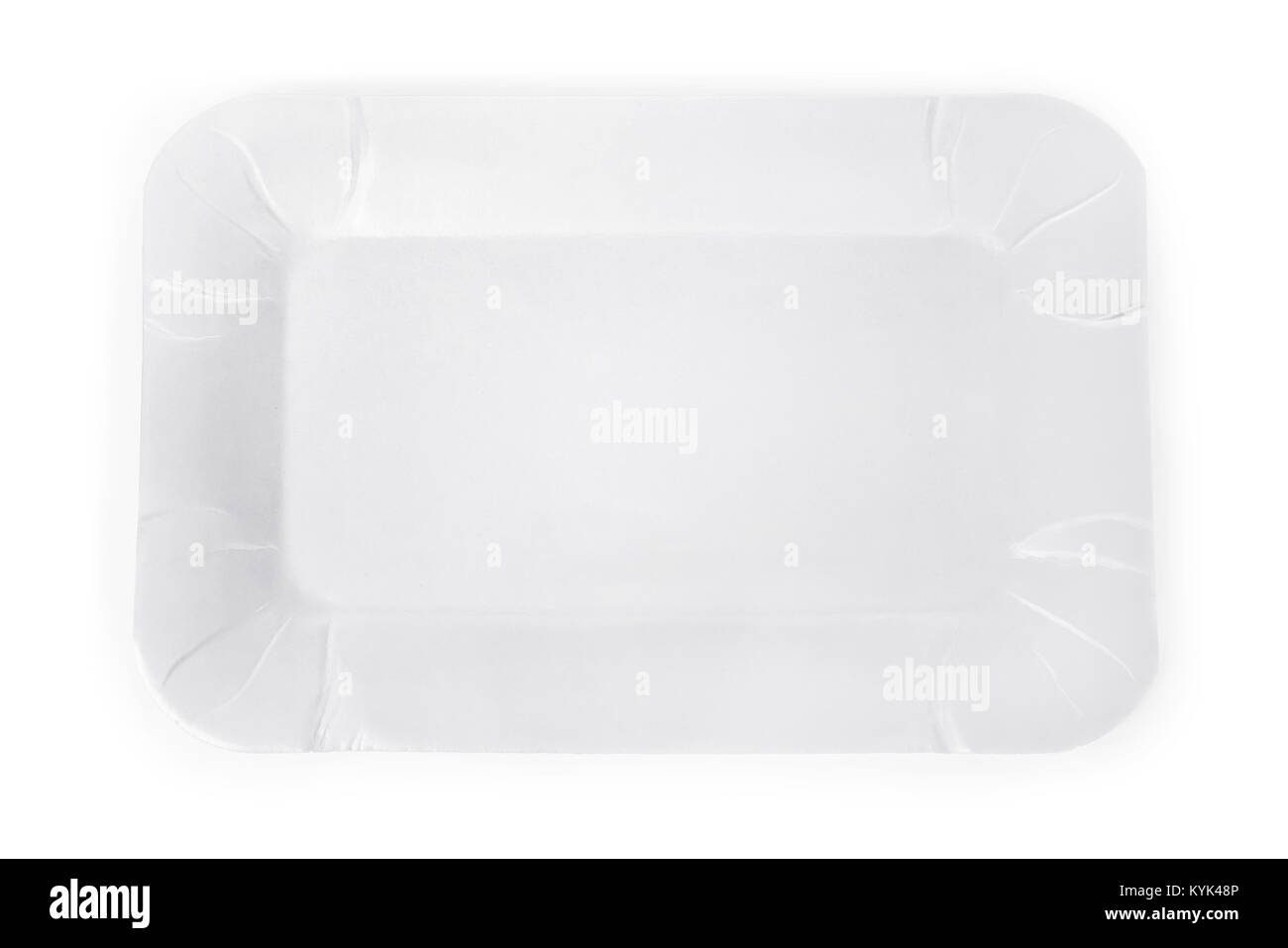 Paper square single use plate isolated on white. Top view Stock Photo ...