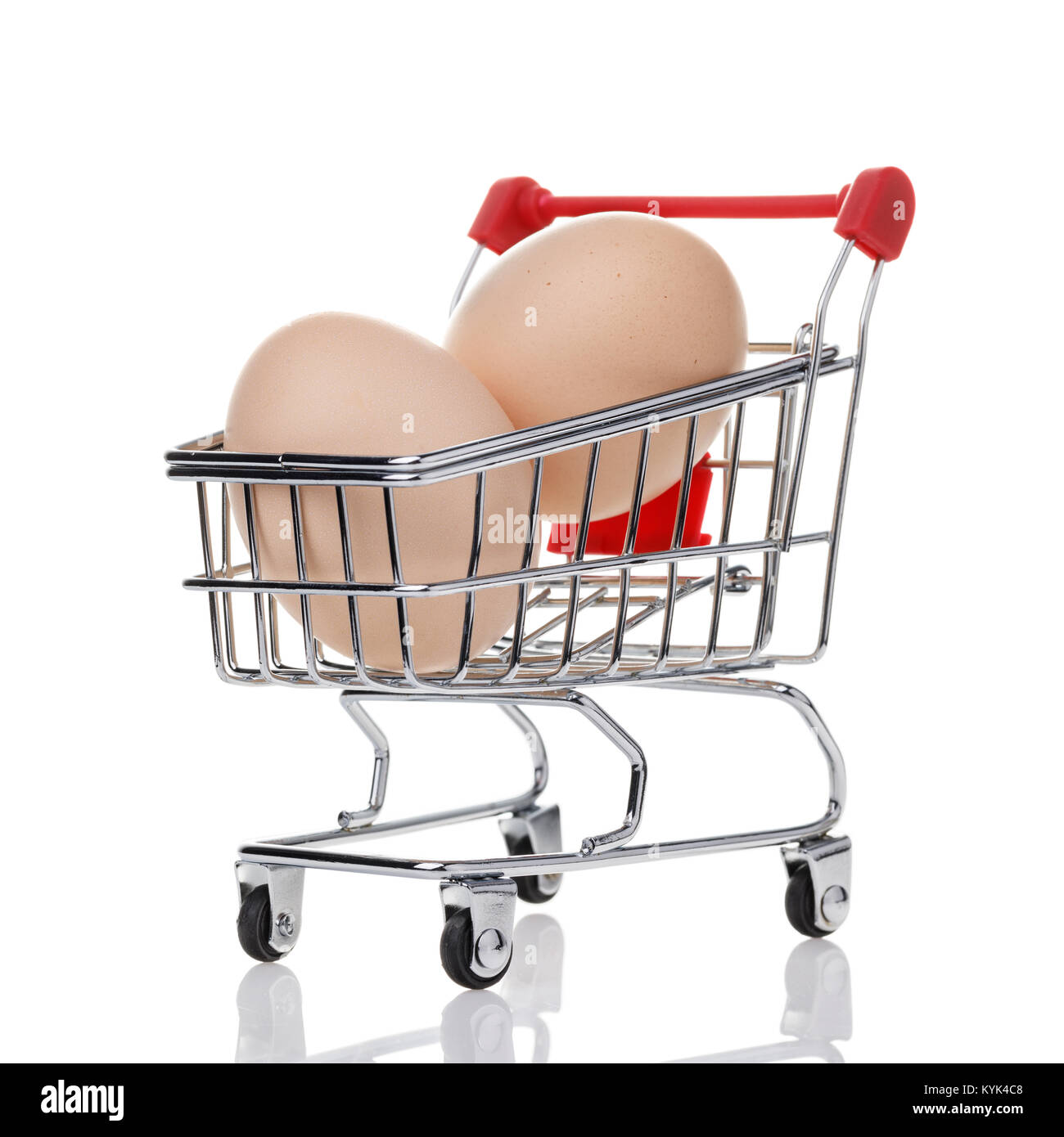 Food cart with chicken eggs isolated on white background Stock Photo ...