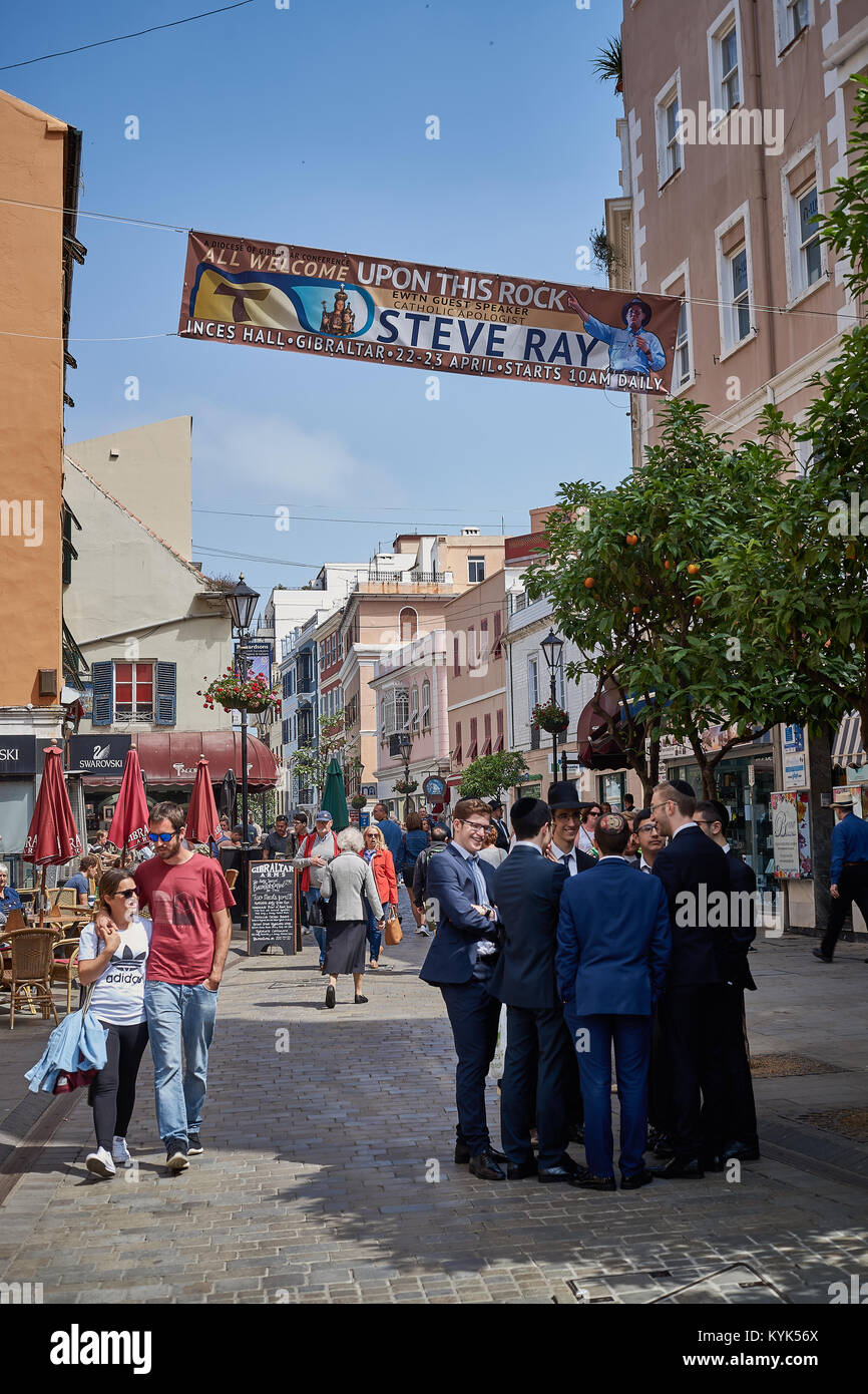 Gibraltar Jews Community, Main Street, Gibraltar, United Kingdom Stock ...
