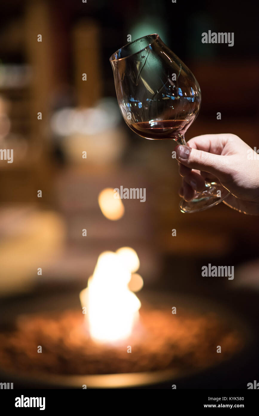 Mixing Her Wine Stock Photo - Alamy
