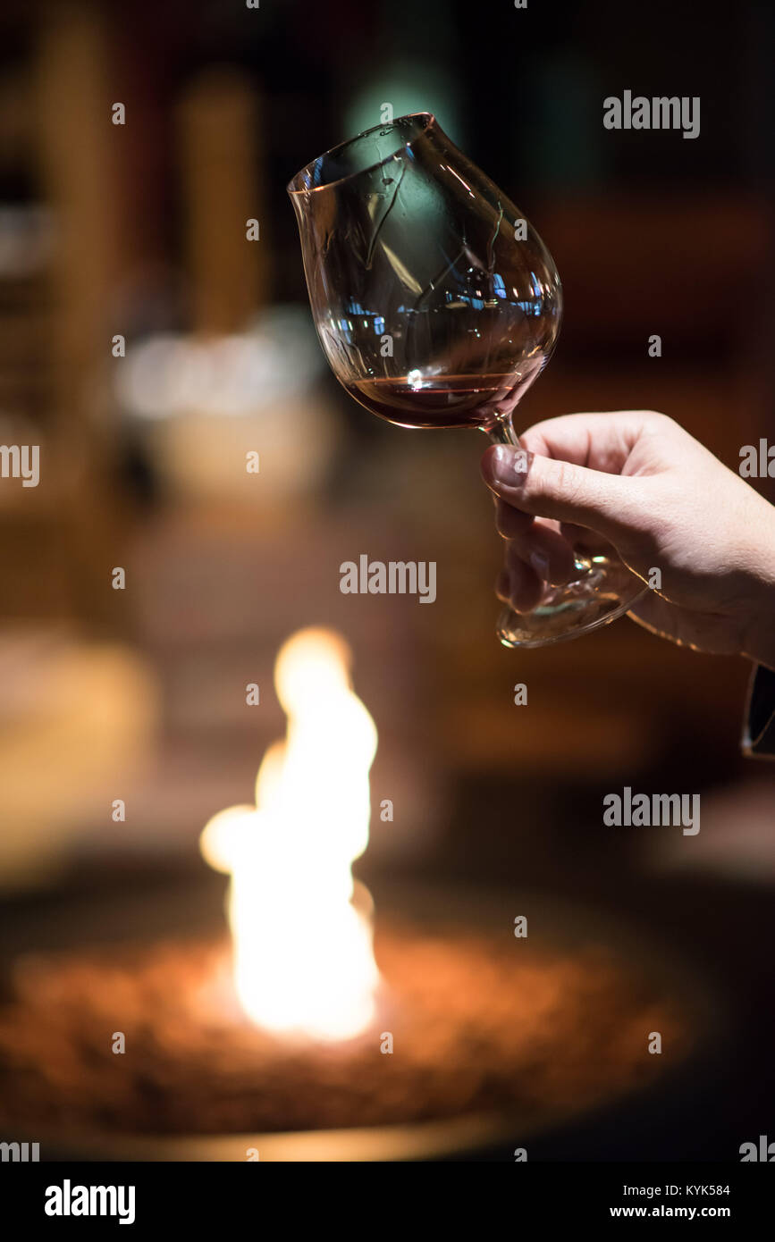 Red Wine In A Glass Stock Photo - Alamy