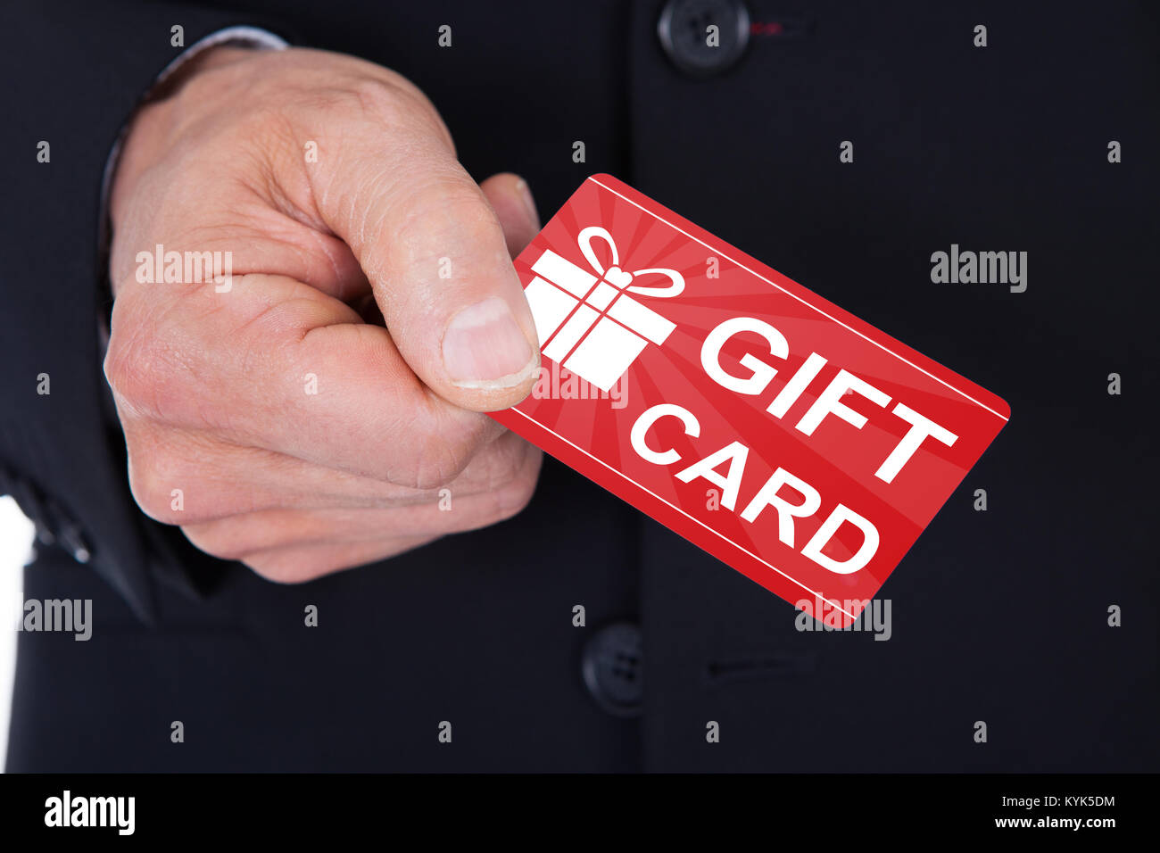 Close-up Of Man's Hand Holding Gift Card Stock Photo - Alamy