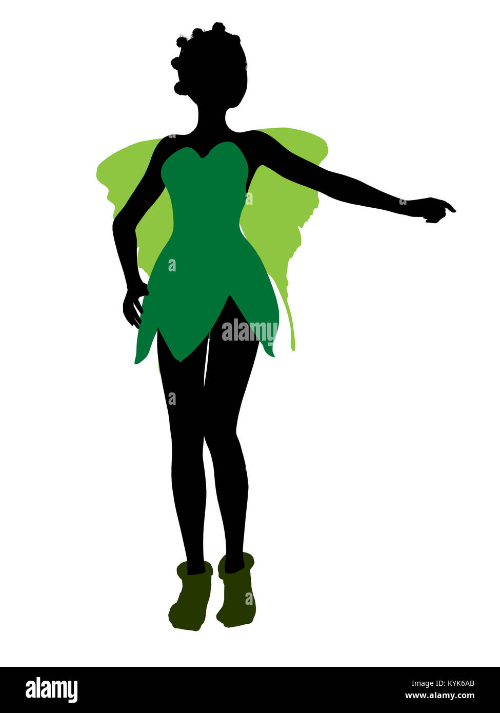 Tinker Bell illustration silhouette on a white background Stock Photo ...
