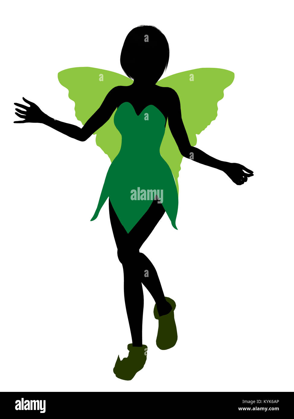 Tinker Bell illustration silhouette on a white background Stock Photo ...