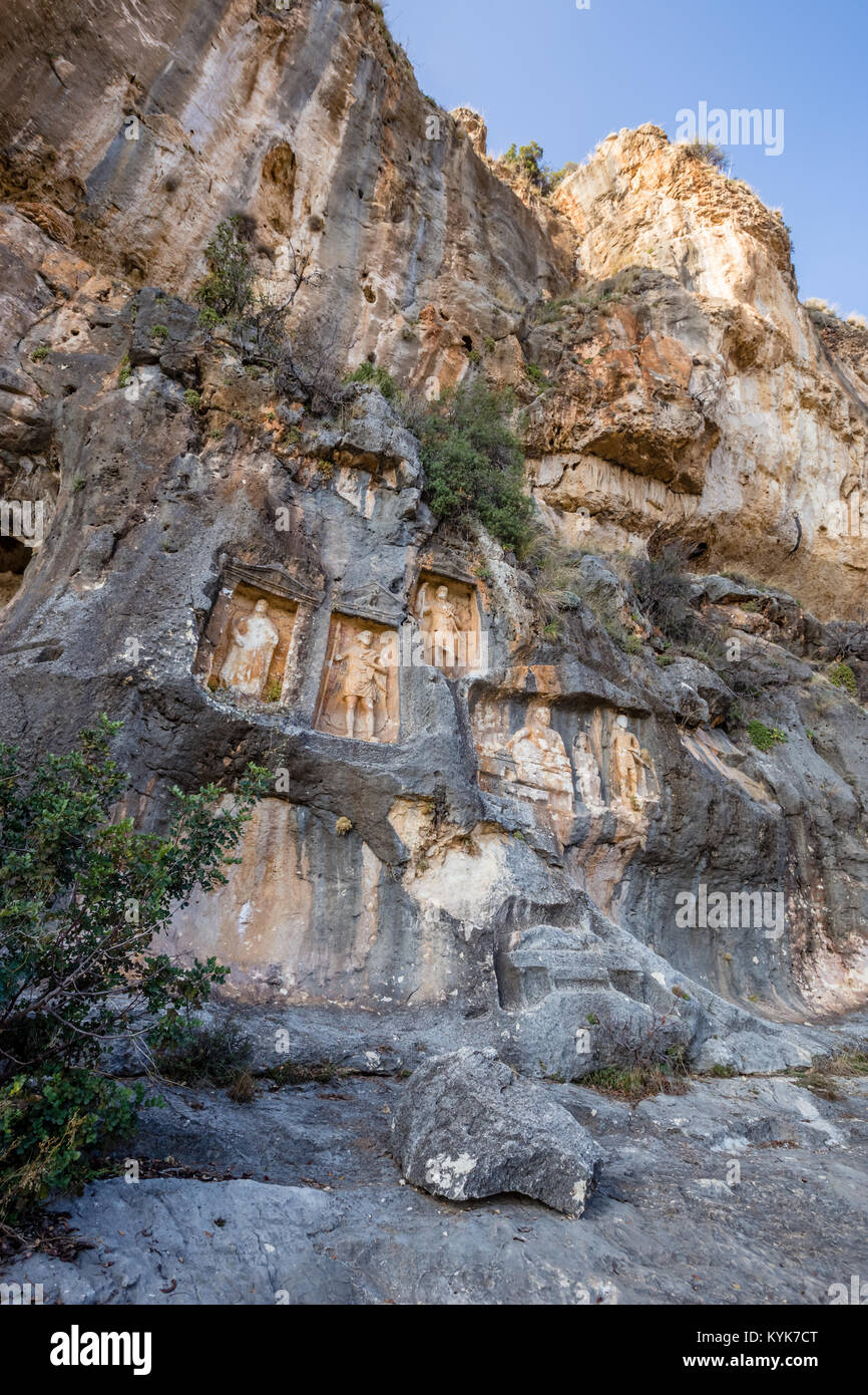 Exterior facade view of Adamkayalar,literally means man-rocks which ...